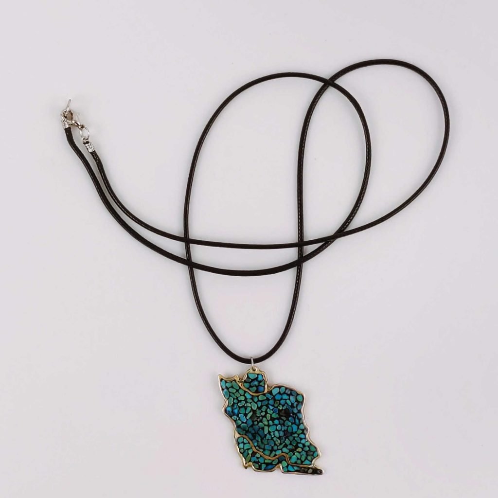 Iran Map Turquoise Necklace - Persiscollection