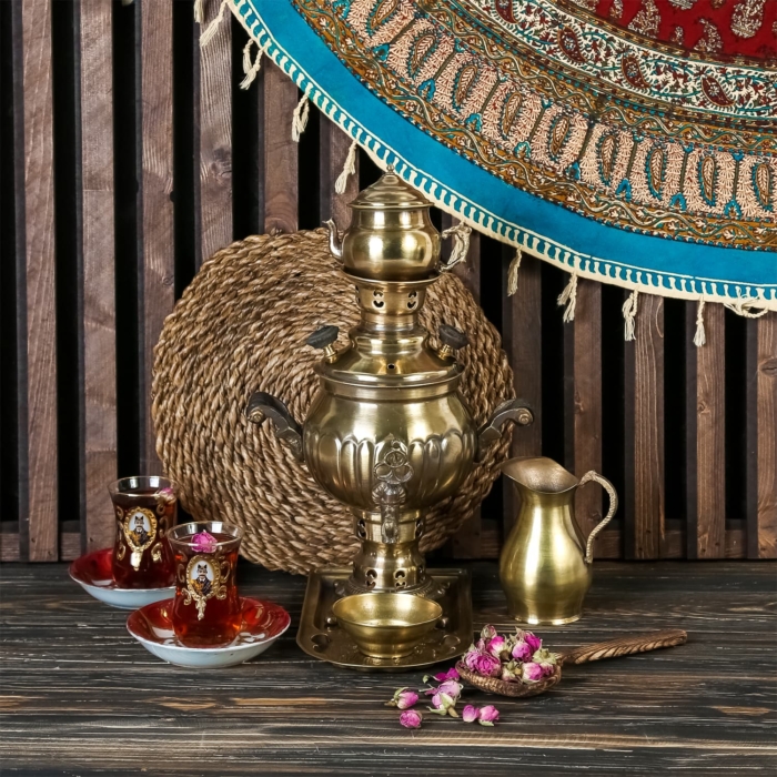 Small Coal Samovar & Tray Set , 1l
