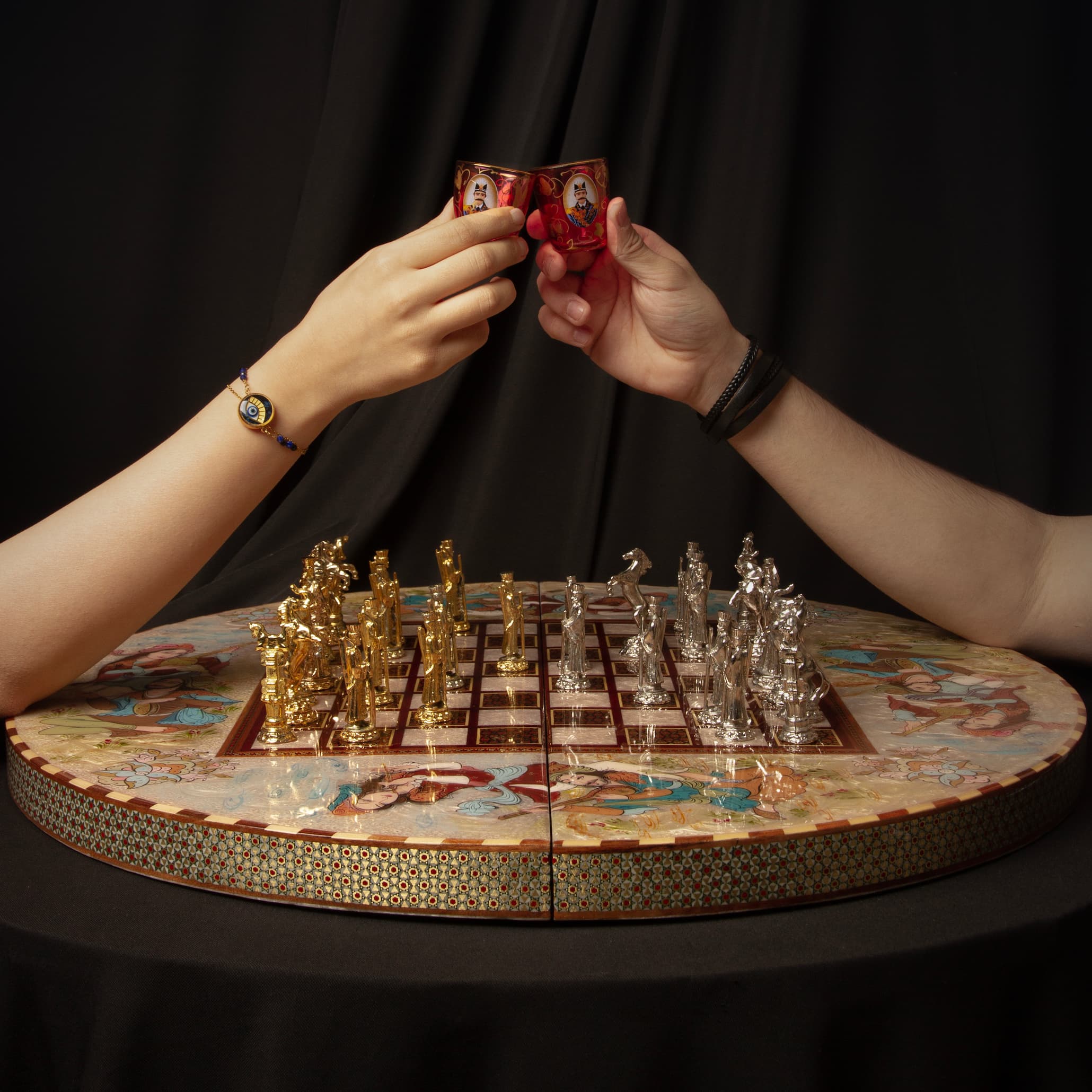 Elegant Persian Banquet Backgammon and Chess Set