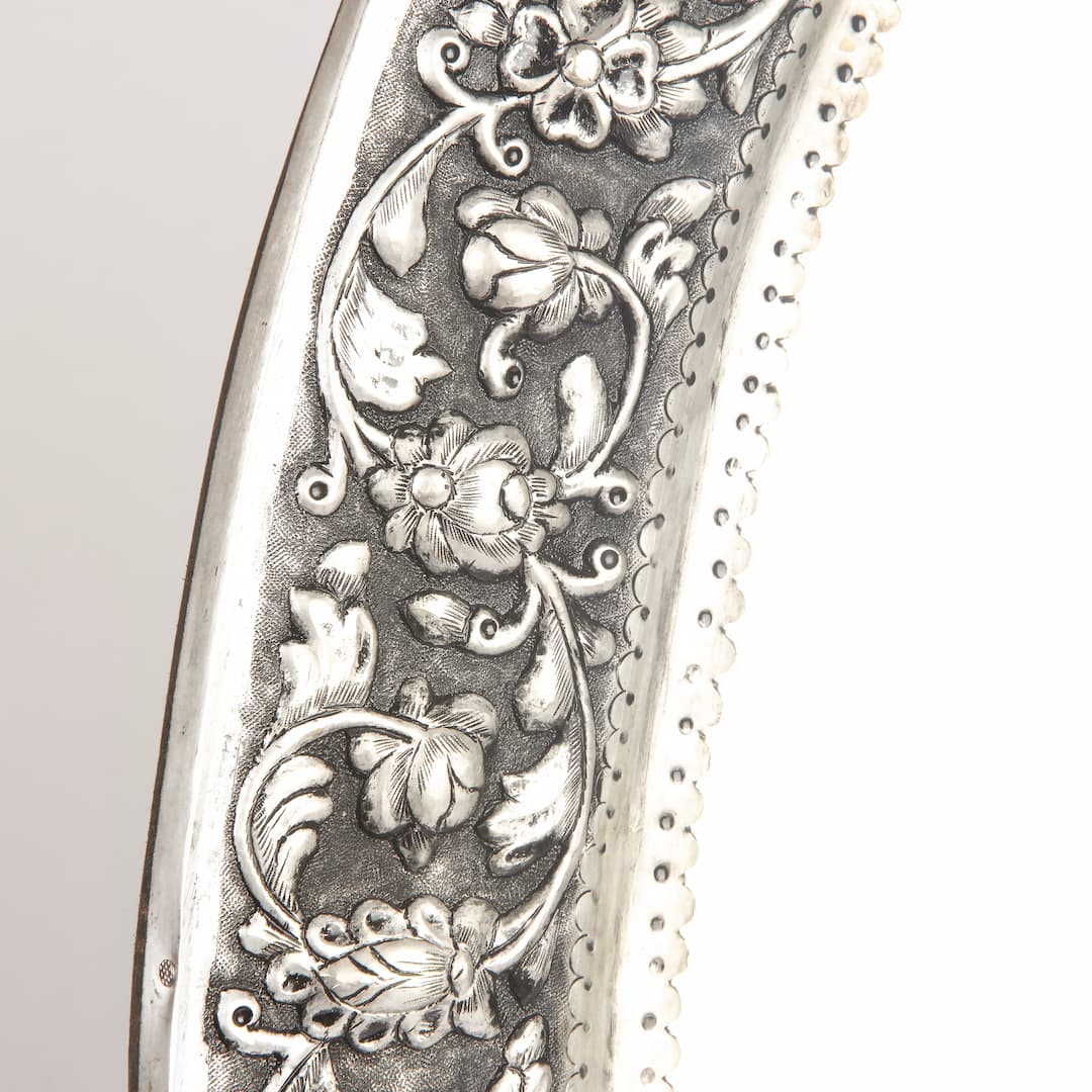 Silver Ayne Shamdoon | Ghalamzani Mirror & Candle Holder Set