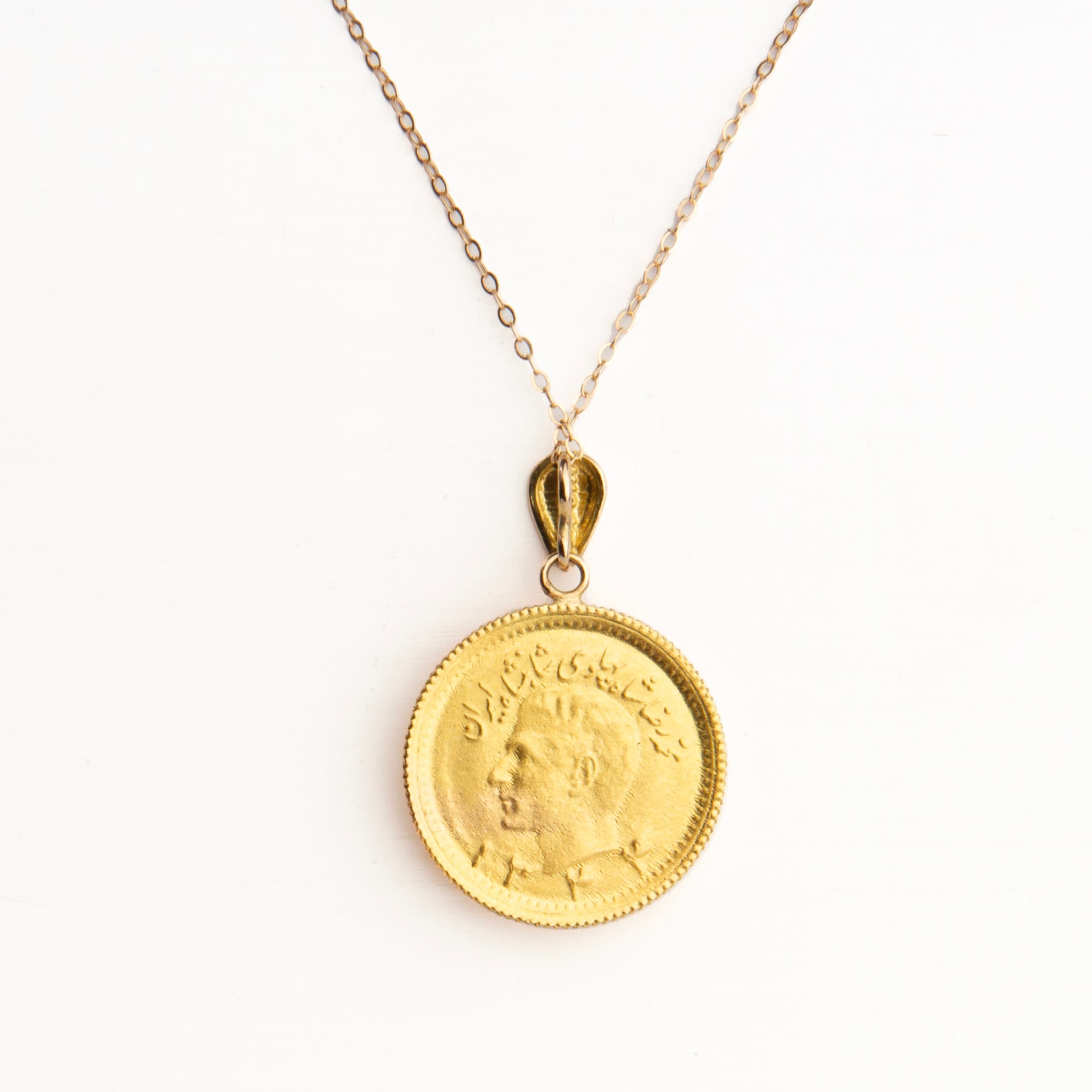 Discover the Radiance of Persian Pahlavi 22k Gold Coin Necklace