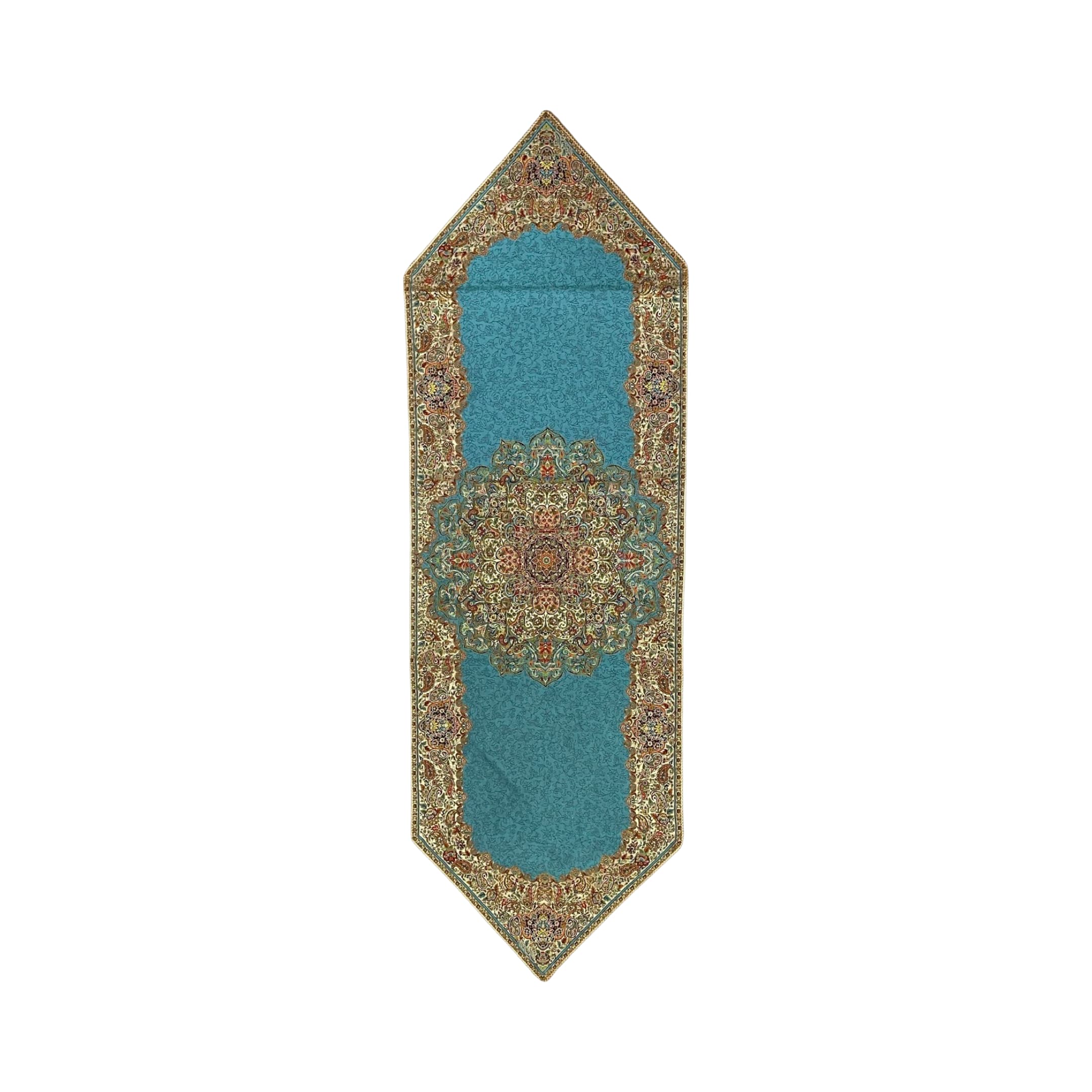 Persian Blue Silk Termeh Runner 150 cm - Persian Runners