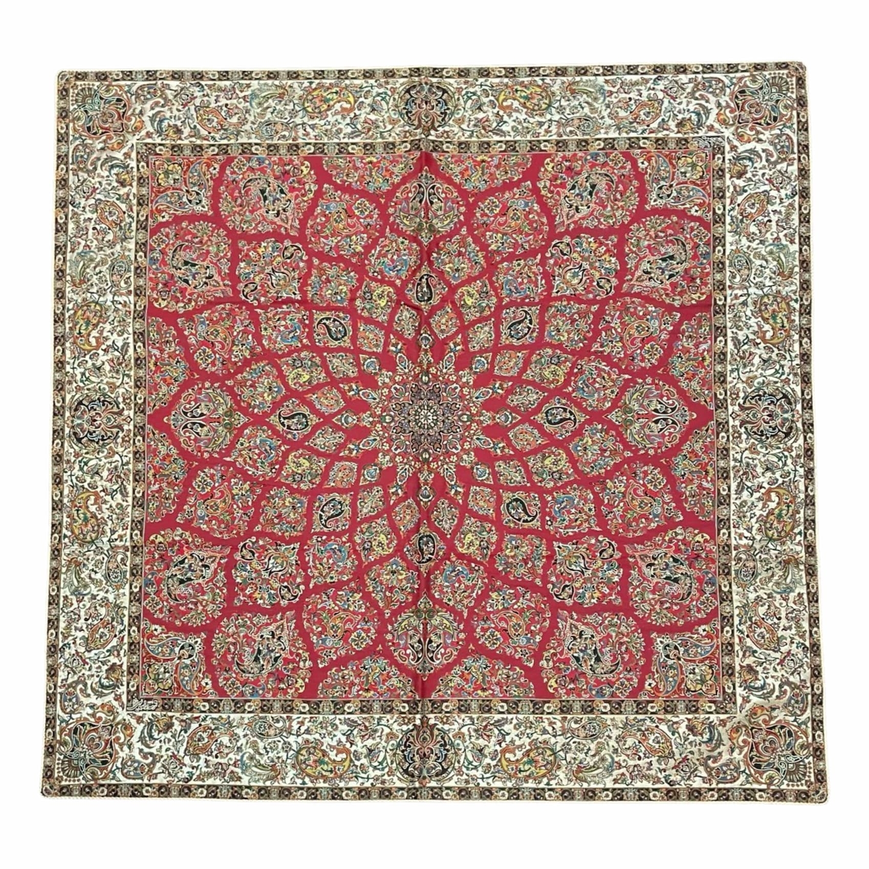Persian Red Silk Termeh Tablecloth - Persian Cushions & Runners