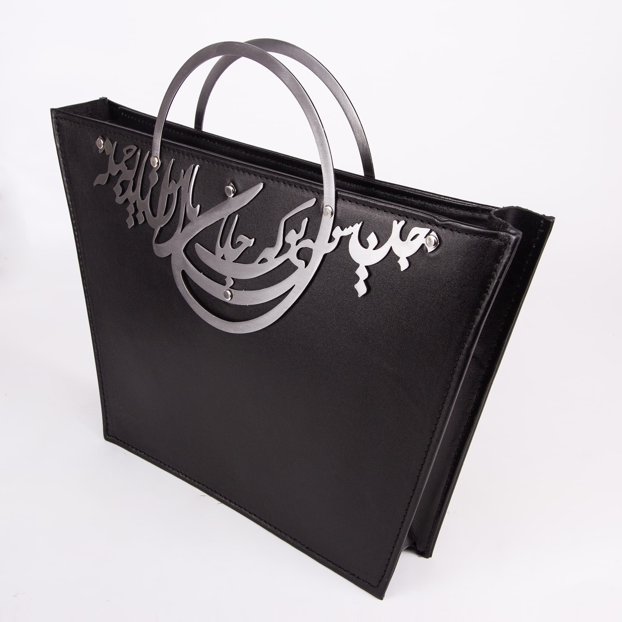 Persian Calligraphy Leather Bag - natural Persian Women's Bags